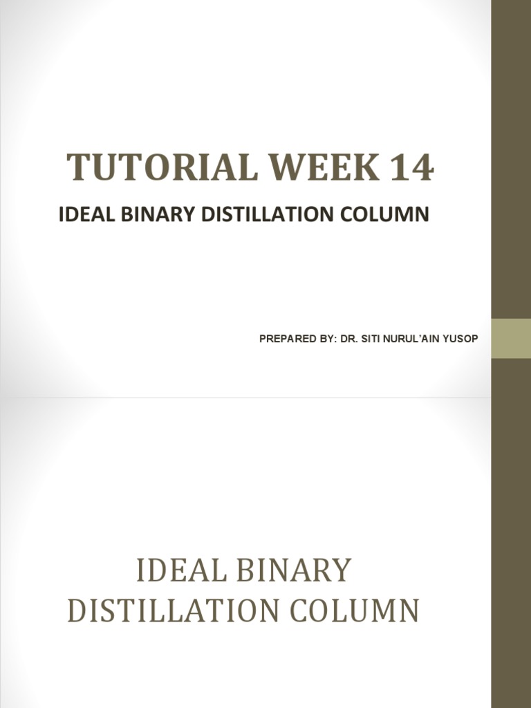 02 Tutorial Ideal Binary Distillation Column Pdf Distillation Gases