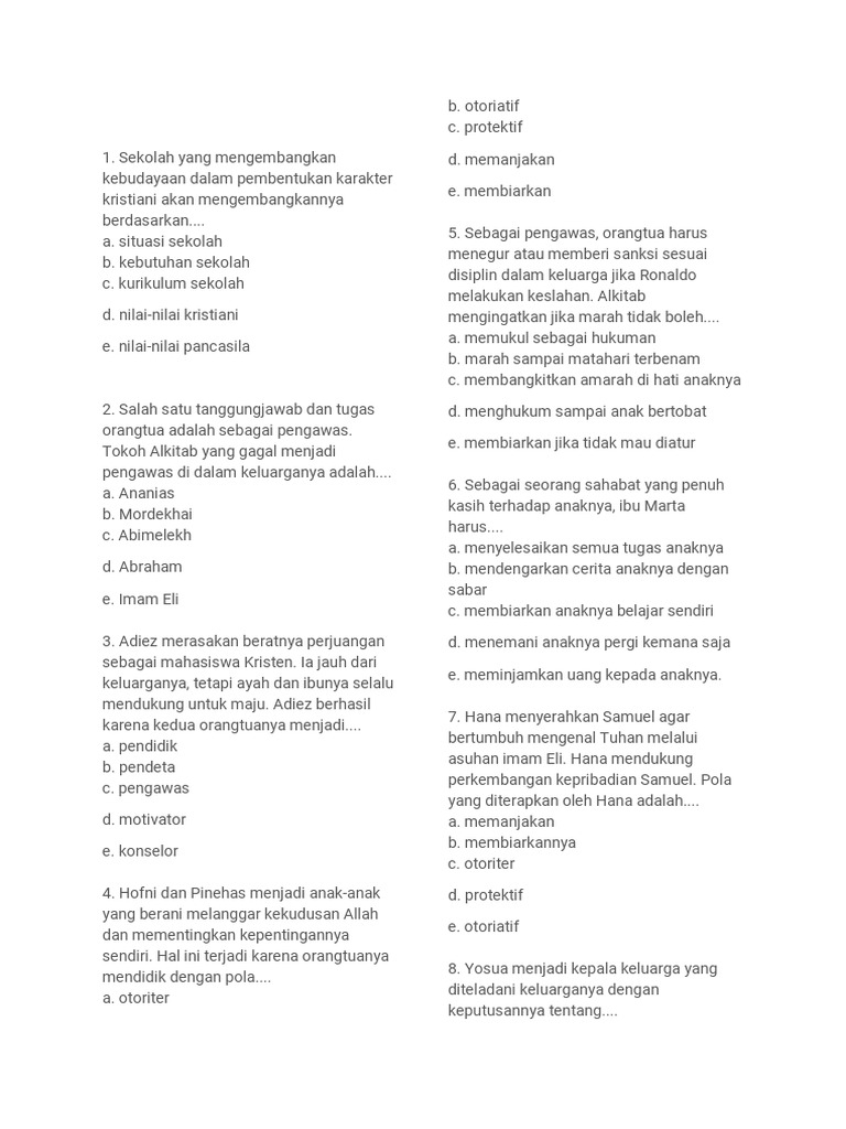Pendidikan Karakter Kristiani dalam Keluarga | PDF