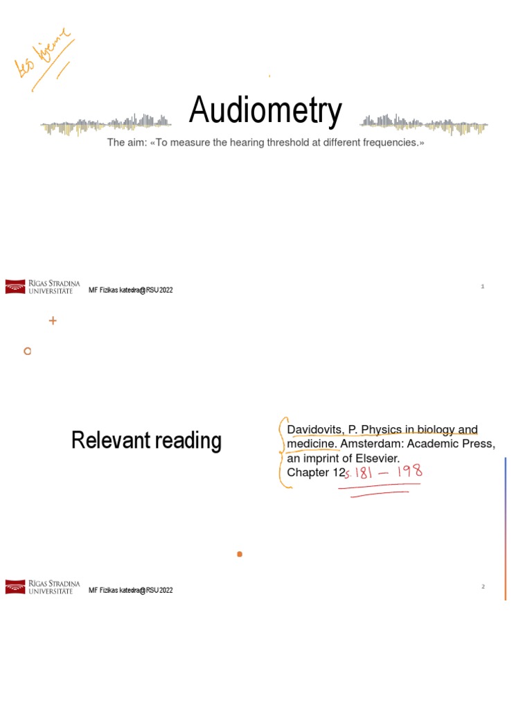 04 Audiometry 2022 2023 v1 | Download Free PDF | Sound | Hearing