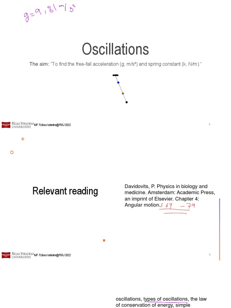 03 Oscillations 2022 2023 v1 | PDF | Oscillation | Resonance