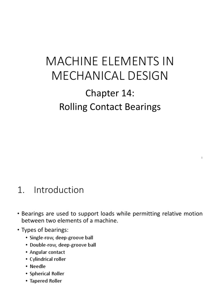 Machine Elements: Rolling Contact Bearings Guide | PDF | Bearing ...