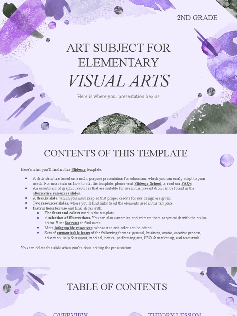 2nd Grade Visual Arts Presentation Template | PDF | Planets | Mars