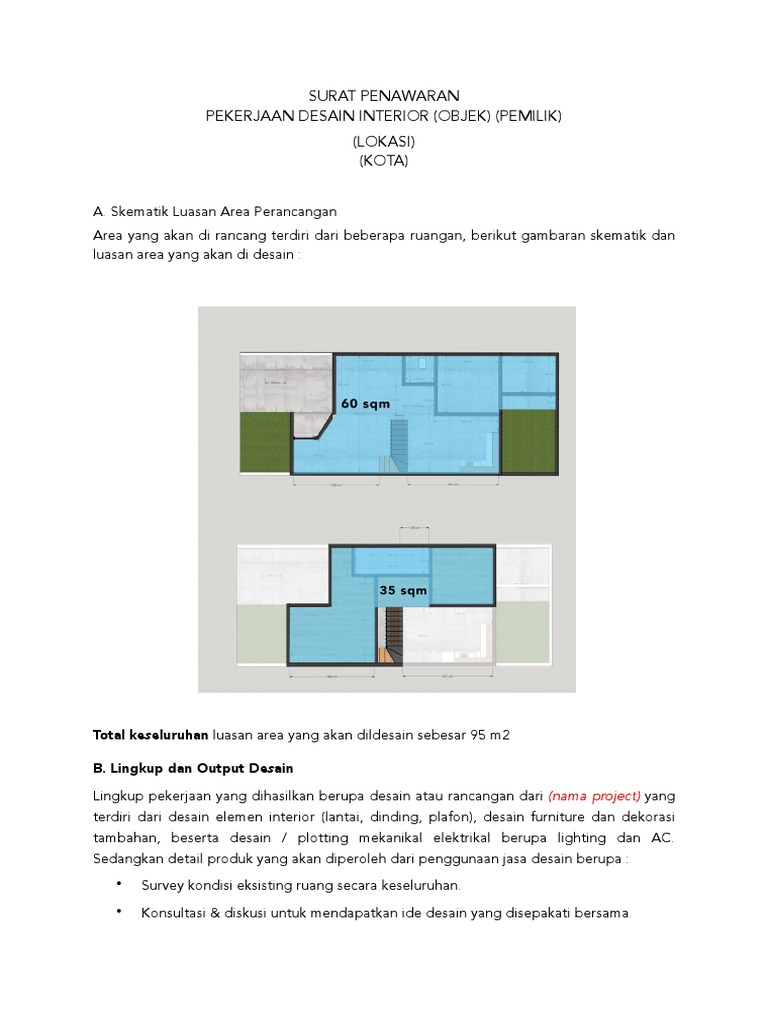 Template Surat Penawaran Design Interior | PDF