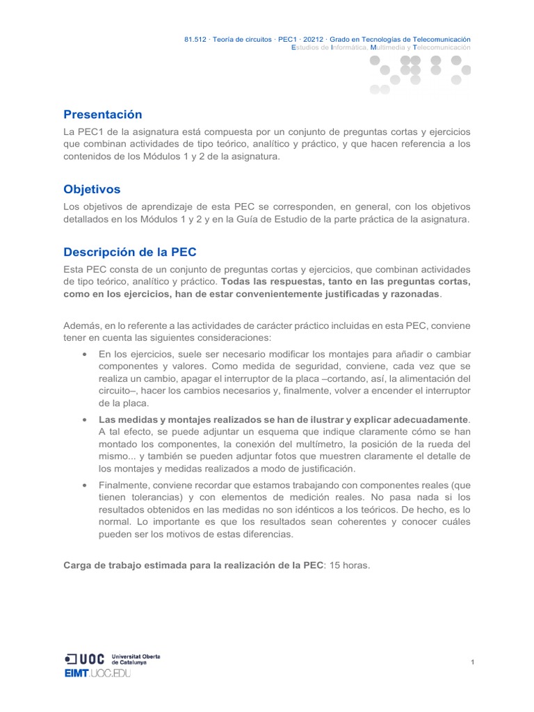 TC Ib 20212 Pec1 | PDF | Resistencia Eléctrica y Conductancia | Impedancia eléctrica