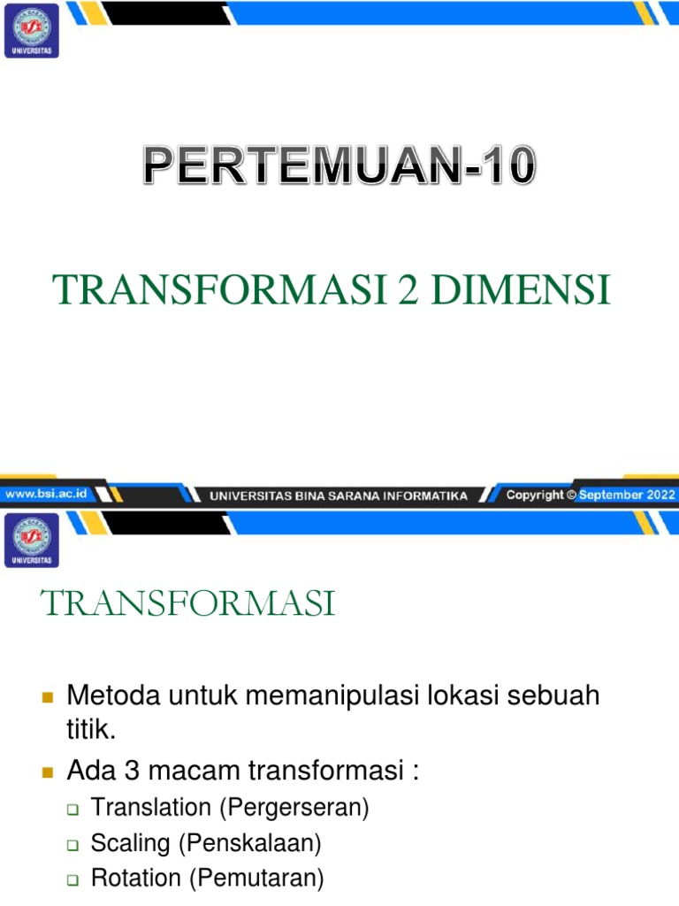 Transformasi Geometri 2D | PDF | Metode & Bahan Ajar