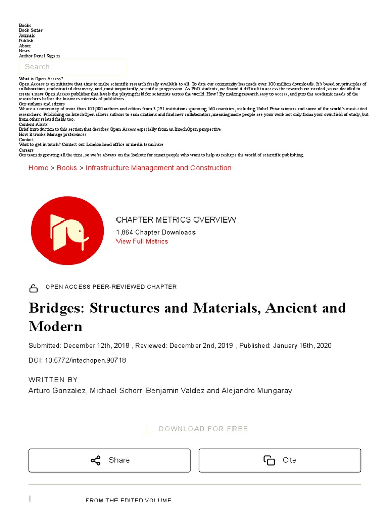 Bridges - Structures and Materials, Ancient and Modern - IntechOpen | PDF | Bridge | Corrosion
