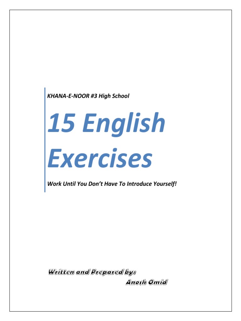 15 English Exercises | PDF | Language Arts & Discipline | Foreign Language Studies