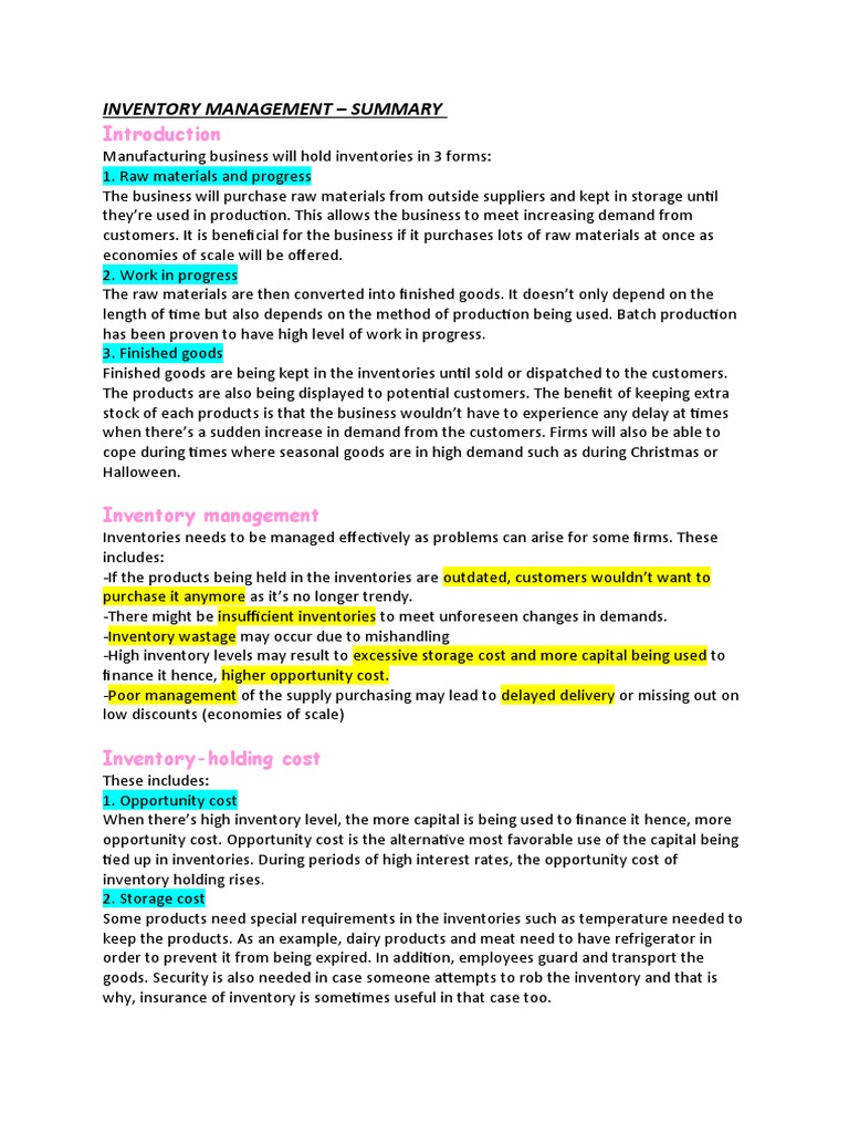 The Optimal Approach: A Summary of Effective Inventory Management ...