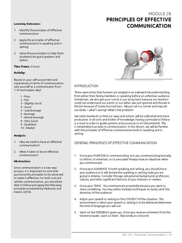 Module 2B Principles of Effective Communication | PDF | Communication ...