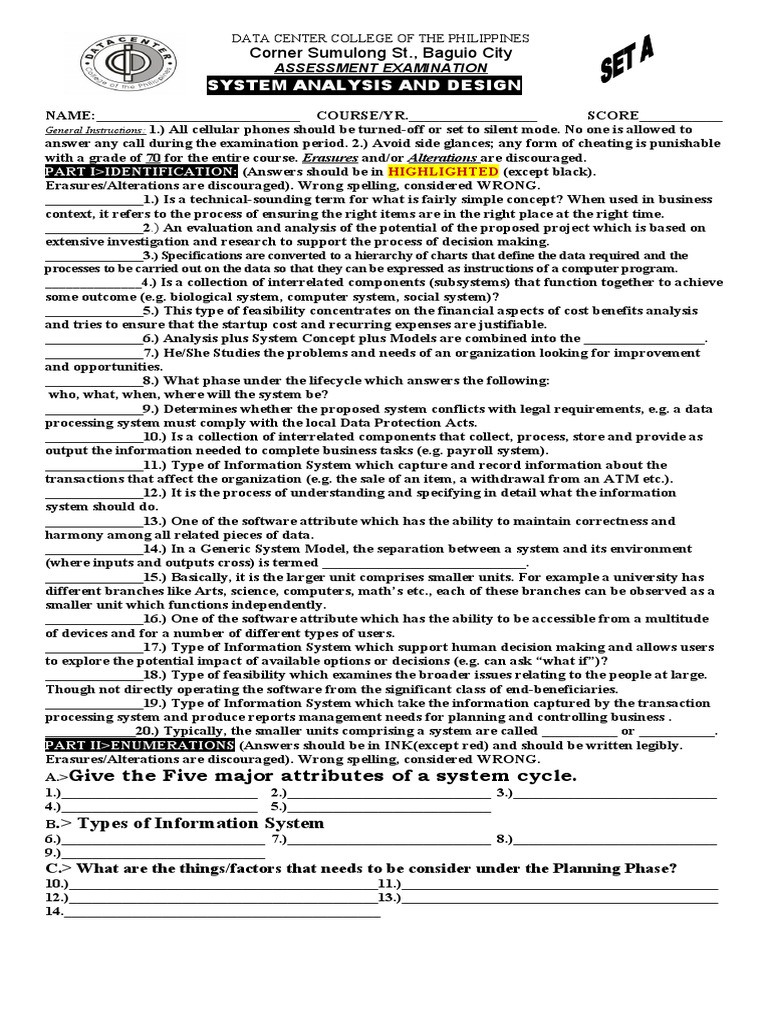 SAD Assessment 22 | Download Free PDF | System | Information