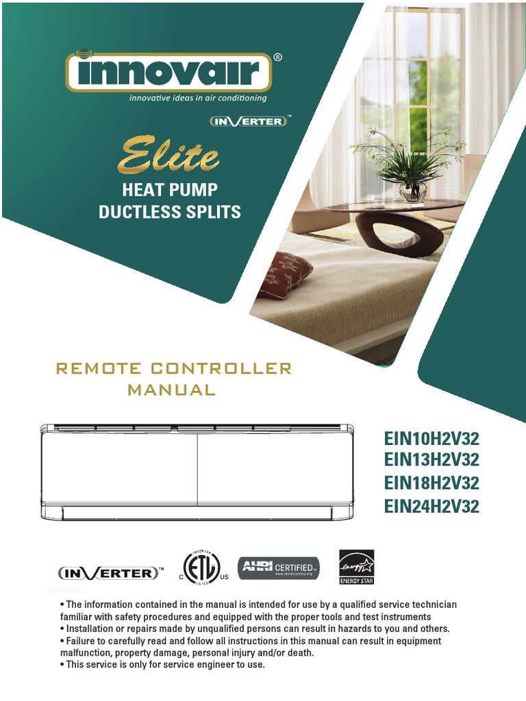 INNOVAIR Elite 2 Remote Control Guide Compressed | PDF | Air ...