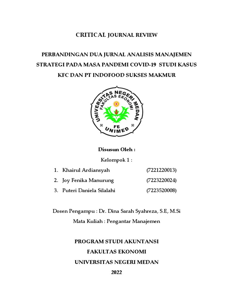CJR Pengantar Manajemen Kel 1 Akt C 2022 | PDF