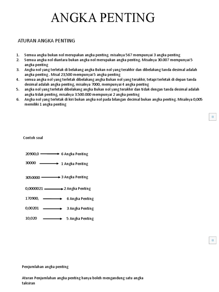 Aturan dan Contoh Angka Penting | PDF