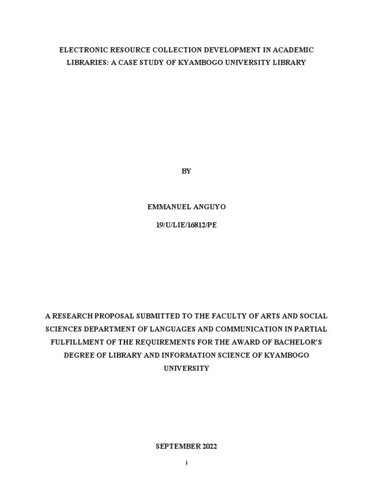 Anguyo Emmanuel Research Report | PDF | Libraries | Academic Journal