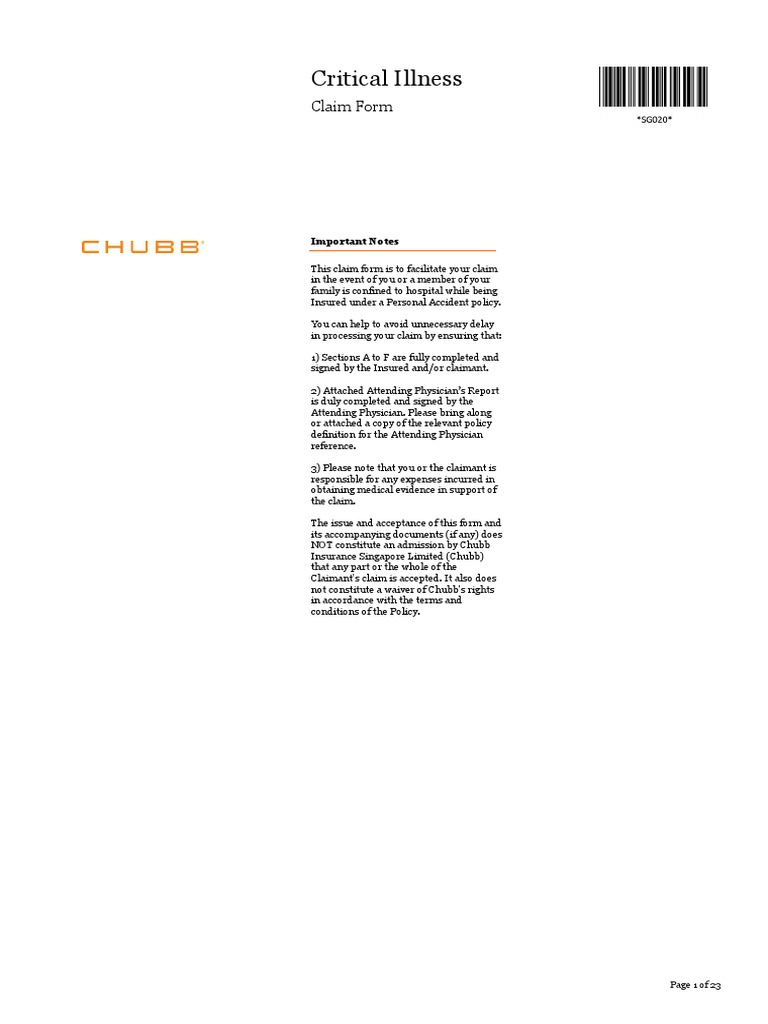 Critical Illness Claim Form | PDF | Cancer | Angiography