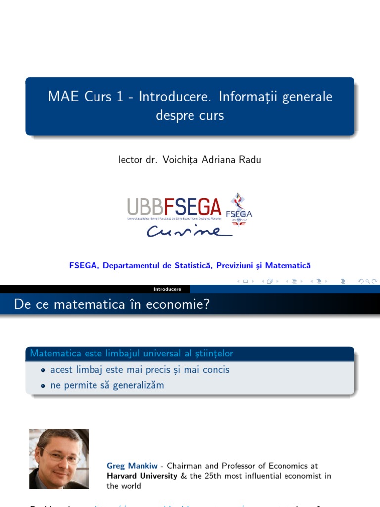 MAE Curs1-Informatii Generale Curs | PDF | Mathematics | Science