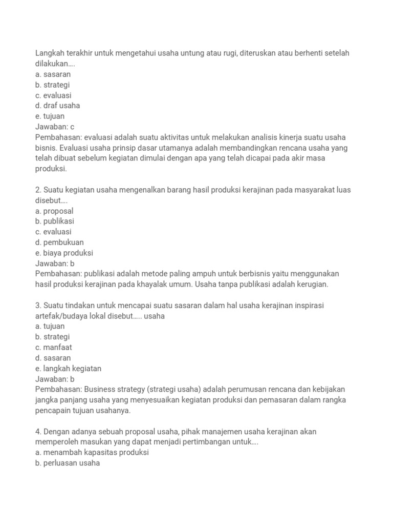 Evaluasi Usaha: Untung atau Rugi? | PDF