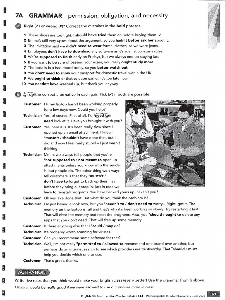 7A GRAMMAR Permission, Obligation and Necessity | PDF