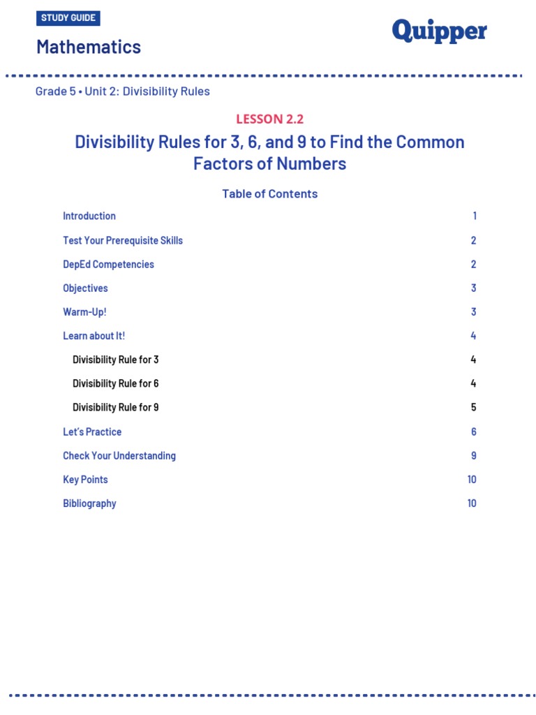 ME Math 5 Q1 0202 SG | PDF | Numbers | Cognitive Science