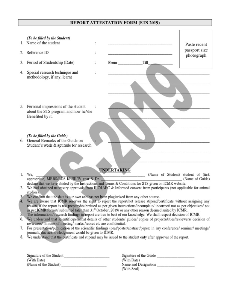 Report Attestation Form | PDF