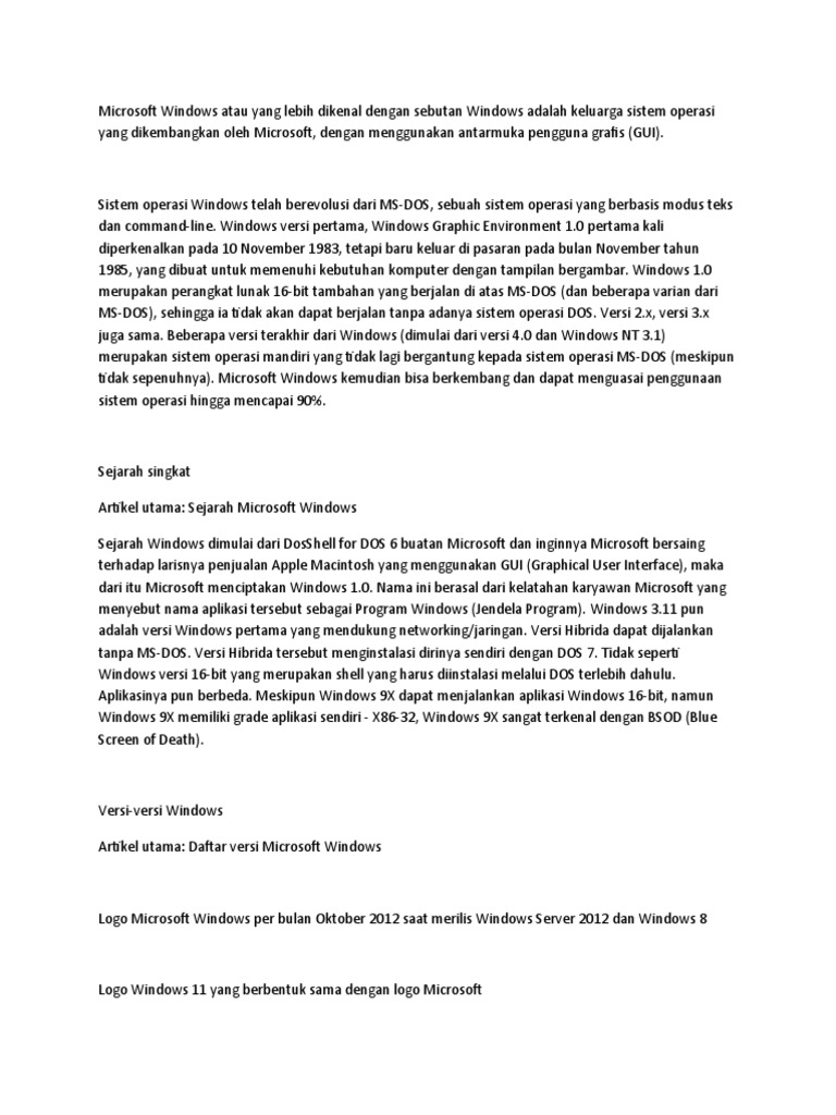 Sejarah Microsoft Windows Pdf