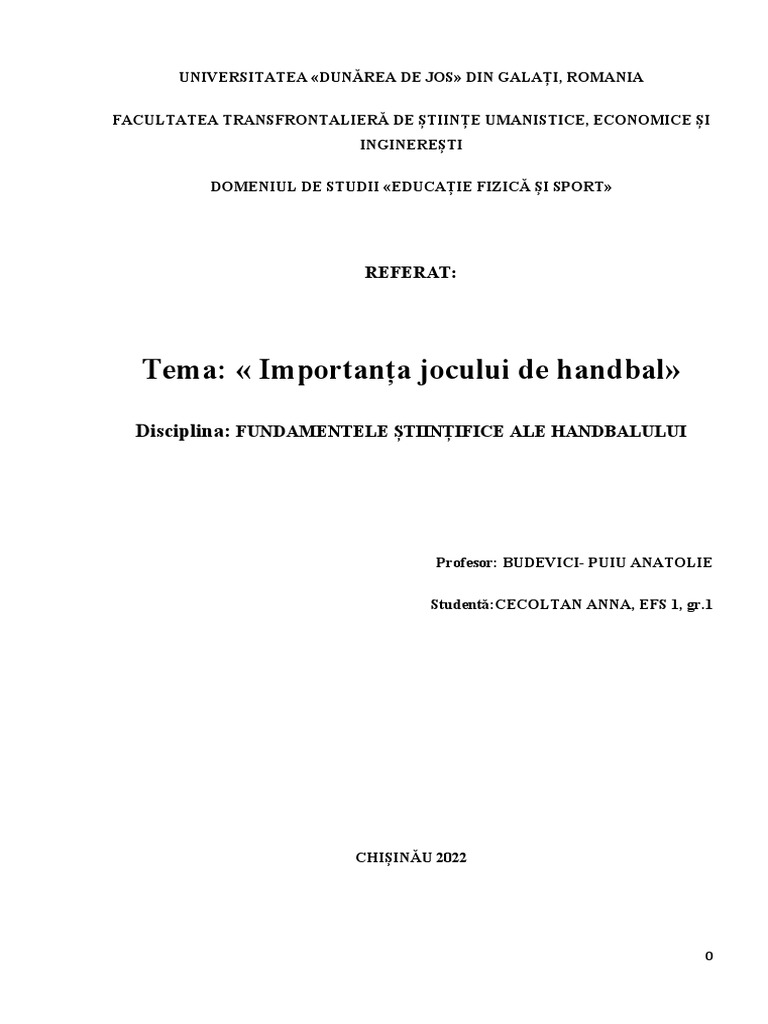 Handball 1 | PDF
