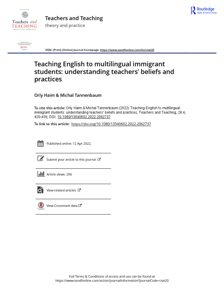 Teaching English To Multilingual Immigrant Students - Understanding ...