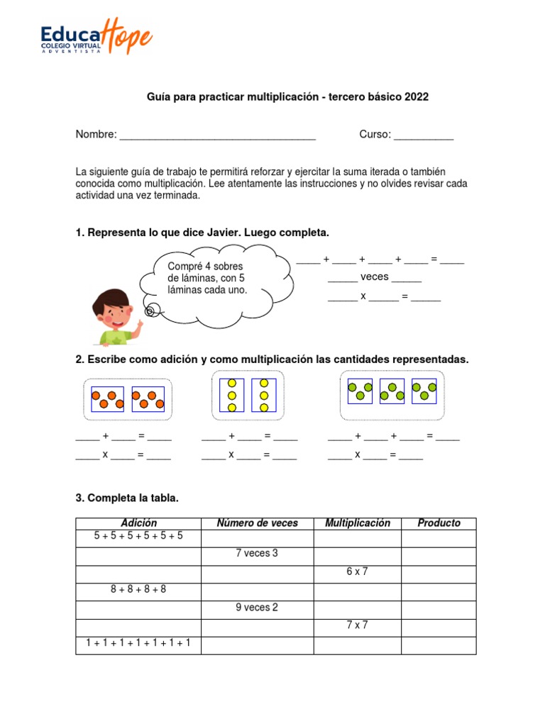TERCERO BÁSICO Multiplicacion y Division | PDF | Multiplicación