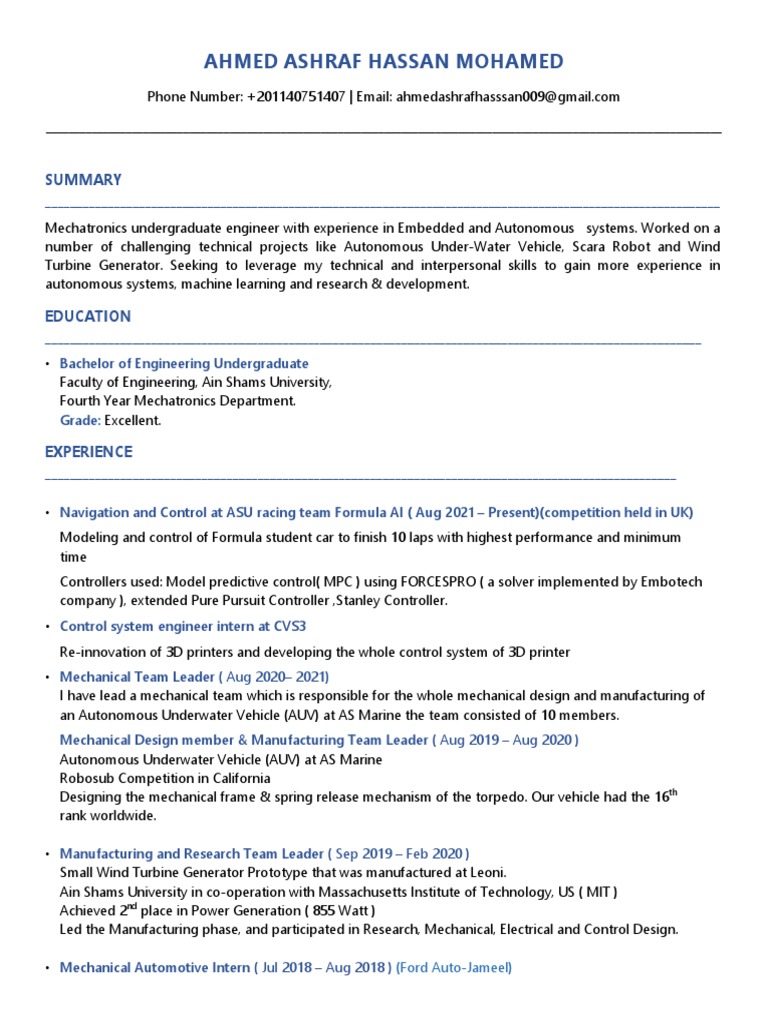 Ahmed Ashraf Hassan PDF | PDF | Embedded System | Mechanical Engineering