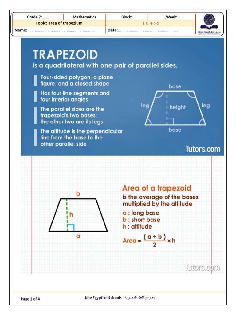 area+of+trapezium | PDF