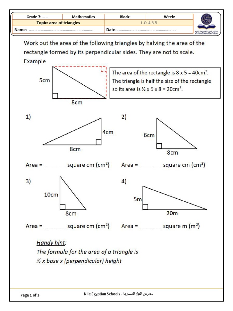 Area of Triangle | PDF | Foreign Language Studies | Teaching Methods & Materials