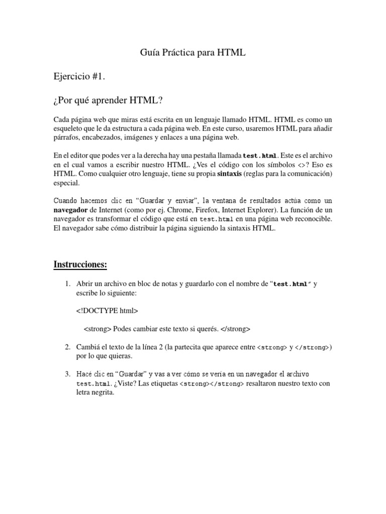 Práctica para HTML | PDF | HTML | Red mundial