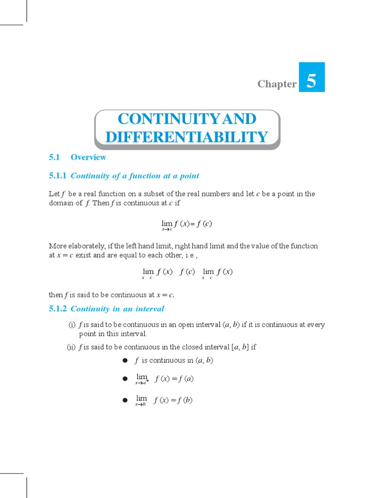 continuity and differentiability | PDF | Continuous Function | Trigonometric Functions