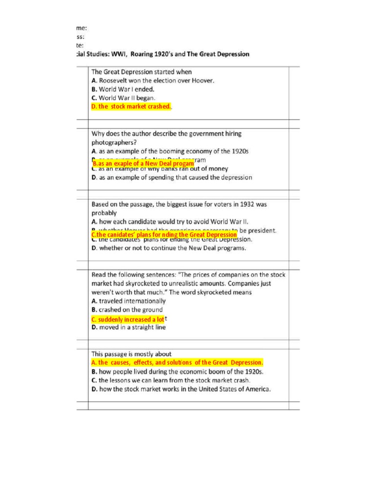 D. The Stock Market Crashed | PDF | Finance & Money Management | Social ...