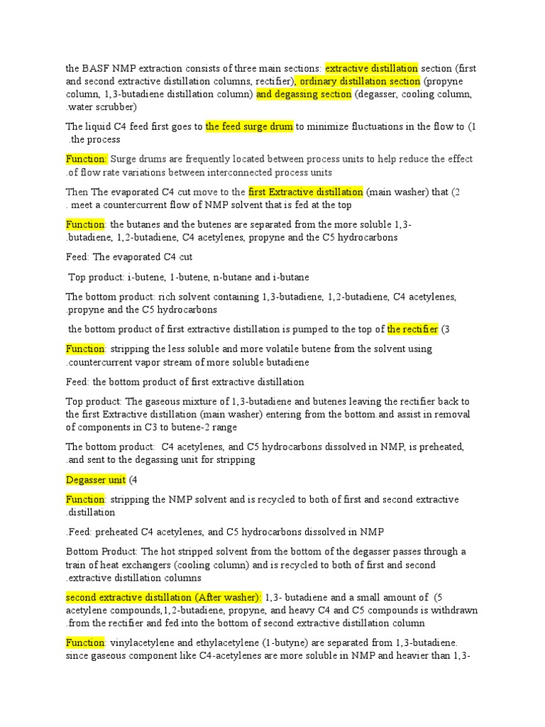 The BASF NMP Extraction | PDF | Distillation | Physical Sciences