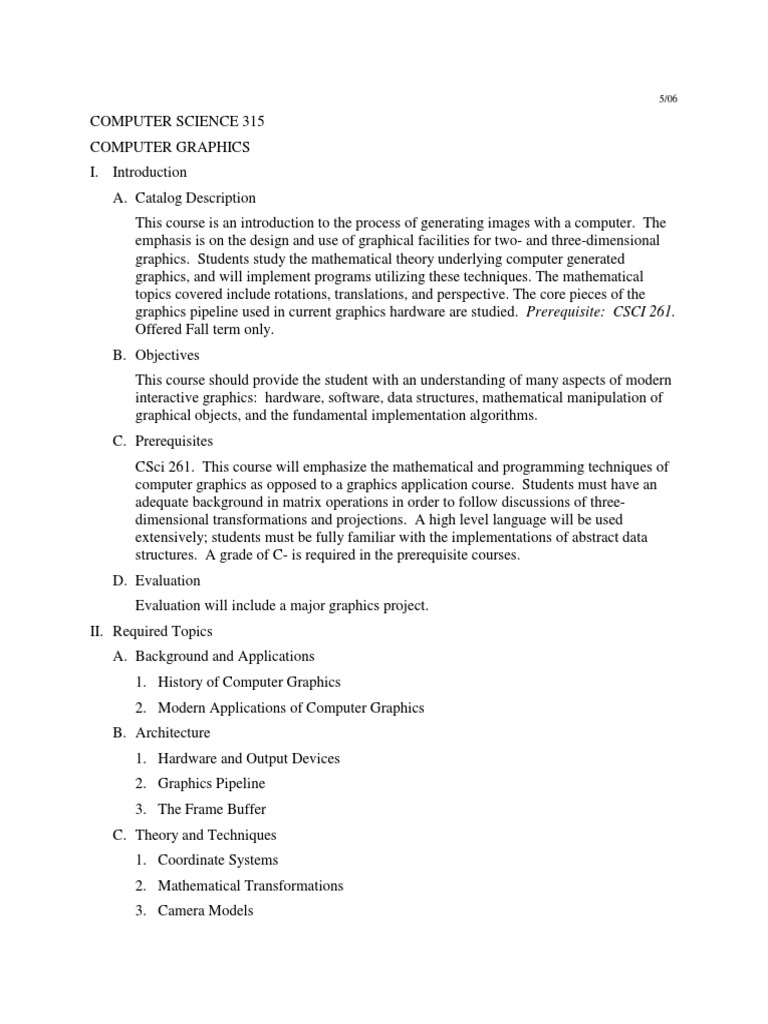 4 | PDF | Computer Graphics | 3 D Computer Graphics