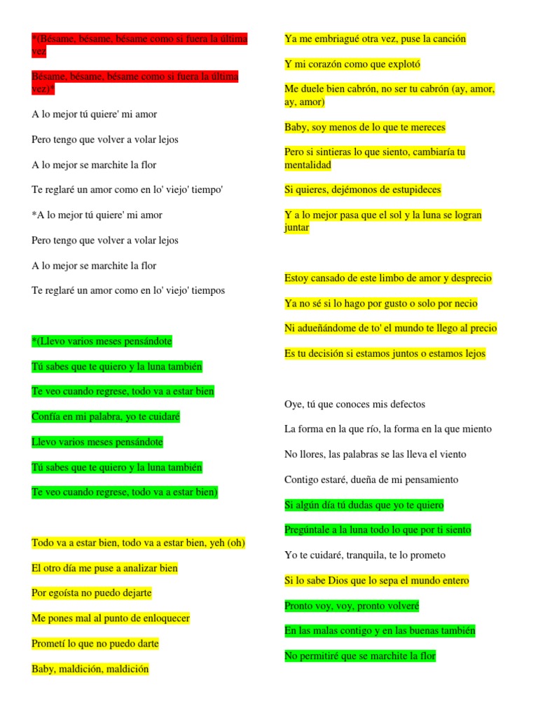 Todo Va A Estar Bien Letra | PDF | Amor Todo Va A Estar Bien Letra | PDF | Amor