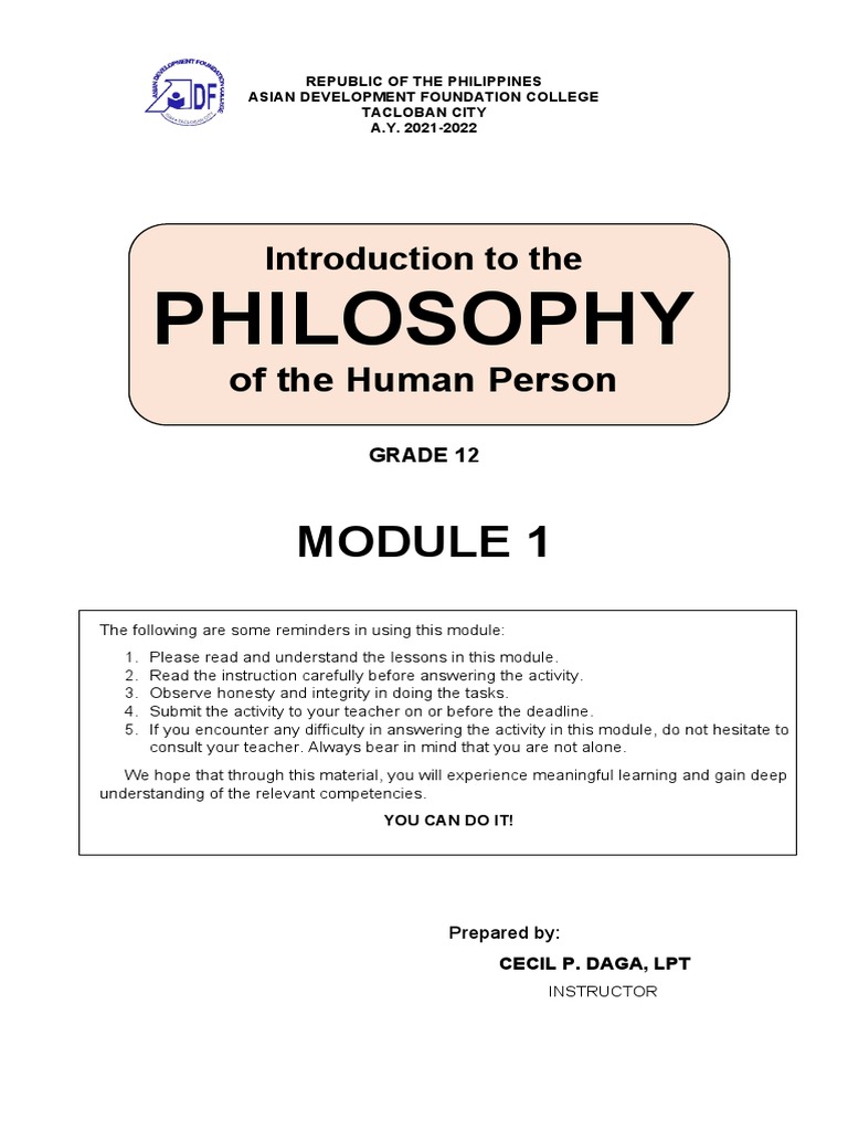 Philosophy Module 1 | PDF | Reason | Idea