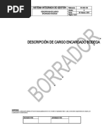 Perfil de Cargo Operario de Bodega | PDF | Logística | Business