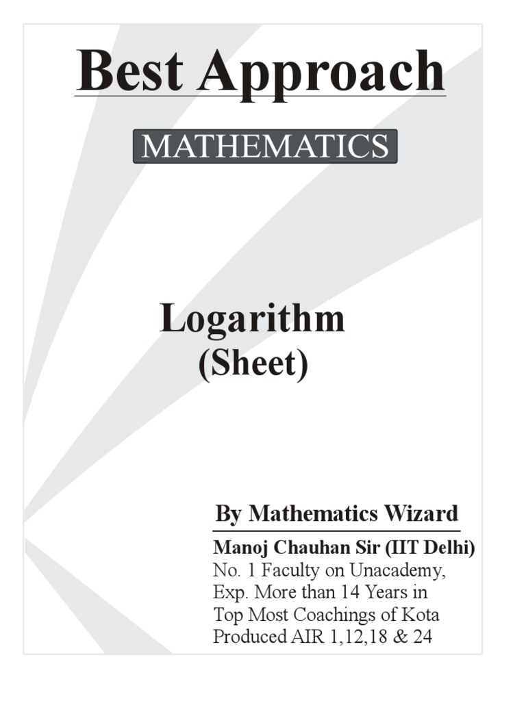 01 Logarithm - Sheet | PDF | Logarithm | Numbers