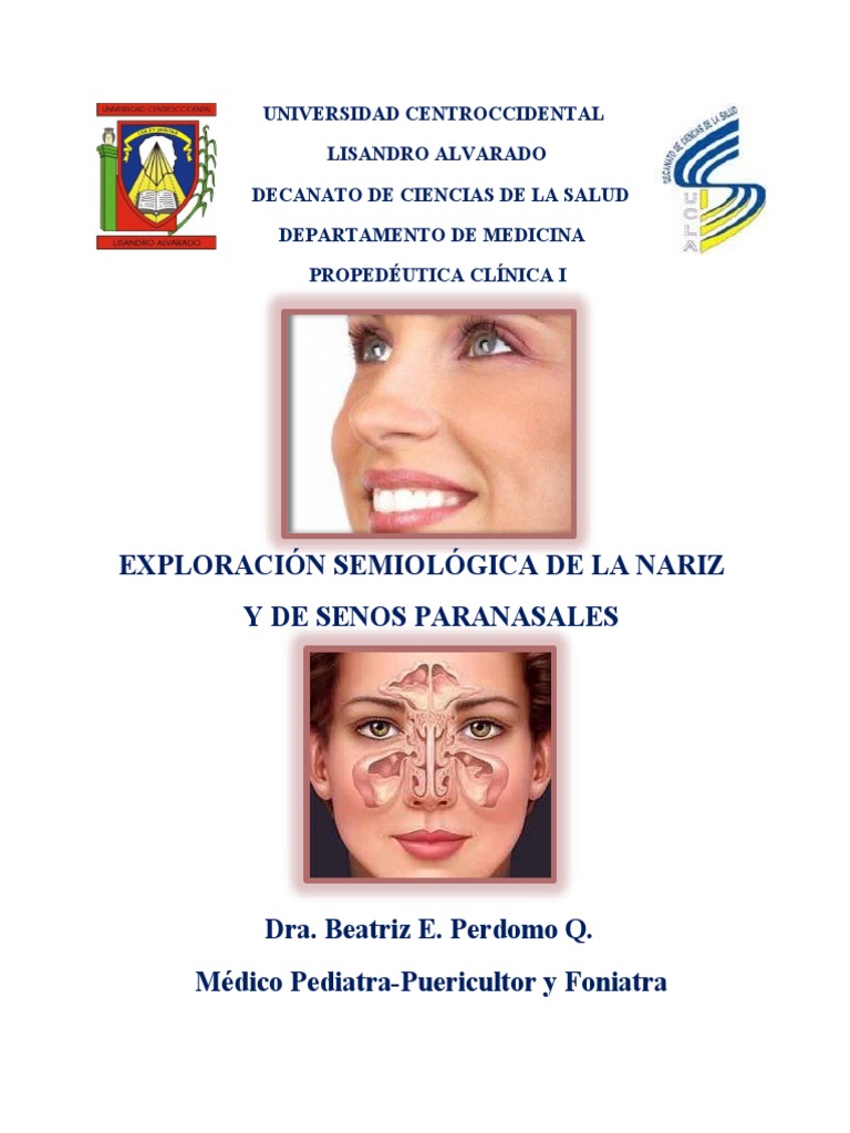 Exploración Semiológica de Nariz y Senos Paranasales | Descargar gratis PDF | Nariz humana ...