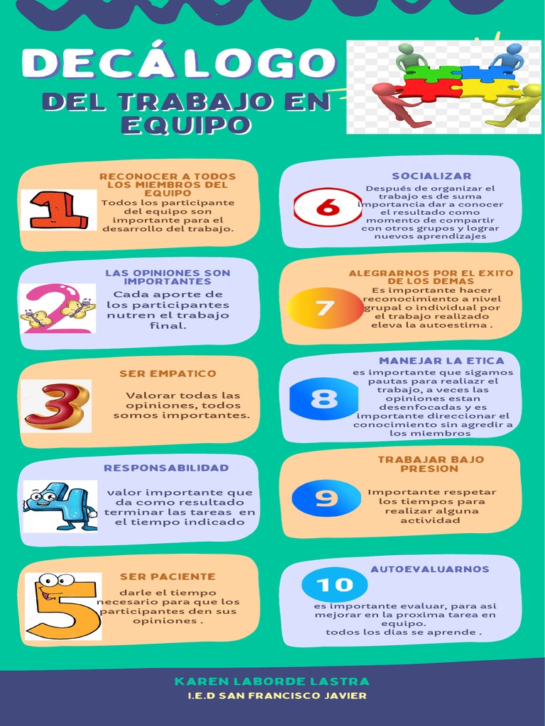 Infografia Decalogo TRABAJO EN EQUIPO | PDF