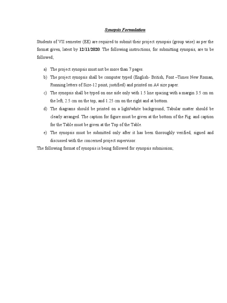 Project Synopsis Submission Guidelines | PDF | Computing