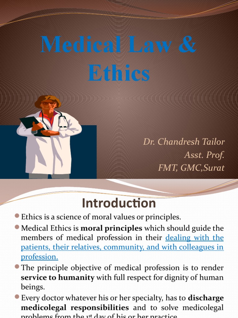 Medical Law Ethics | PDF | Physician | Medical Ethics