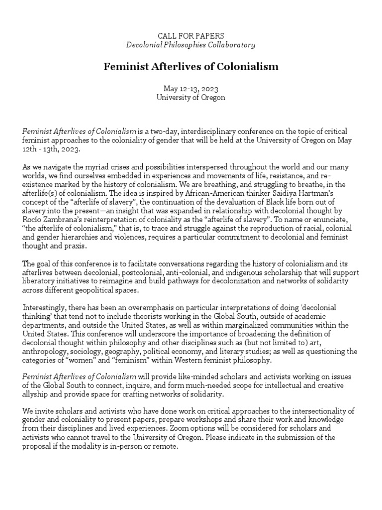 Feminist Afterlives Conference 2023 | PDF | Feminism | Gender Studies