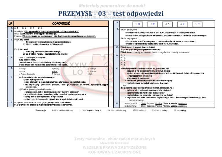 PRZEMYSL 03 Odpowiedzi | PDF