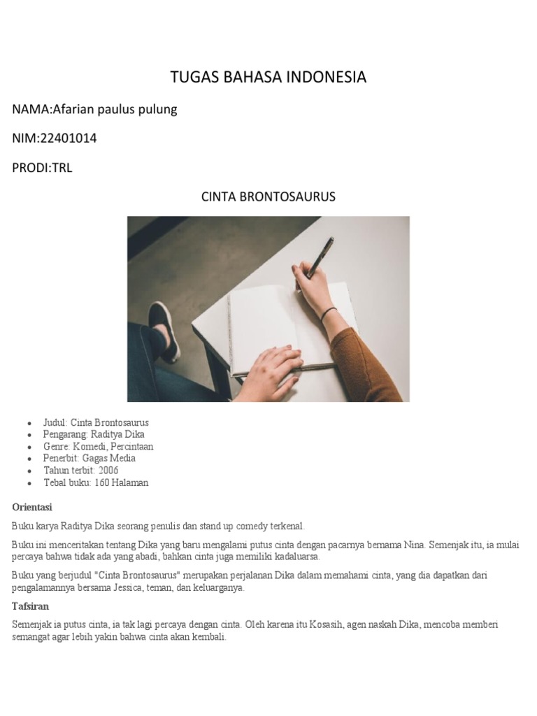 Tugas Bahasa Indonesia Ulasan 2 | PDF | Fiksi Misteri, Thriller, & Kejahatan | Fiksi Umum