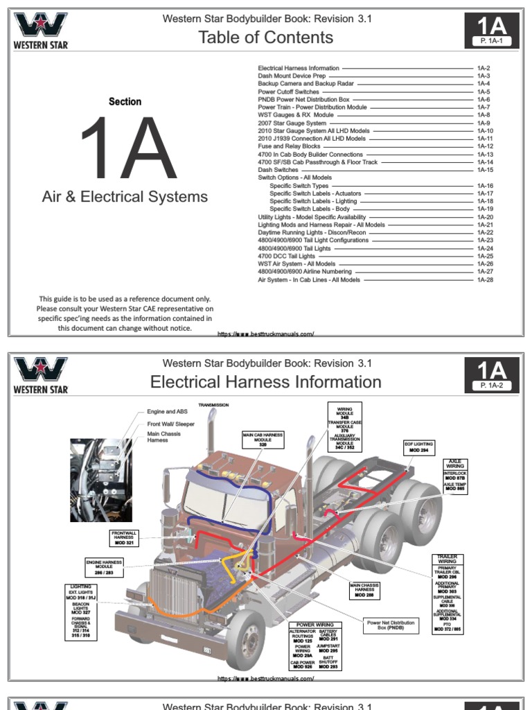 Western Star 4700 4800 4900 6900 Trucks Air & Electrical Systems PDF ...