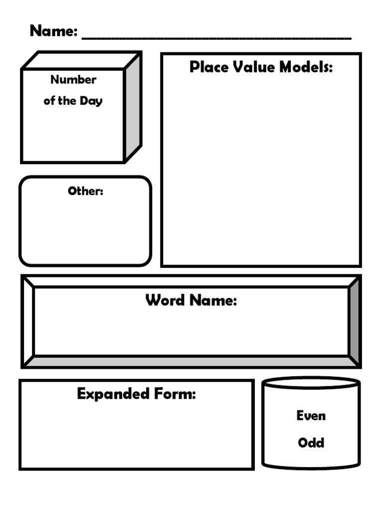 Name: - Place Value Models | PDF