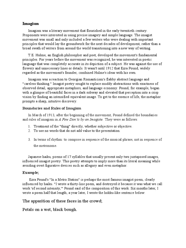 Imagism | PDF | Poetry